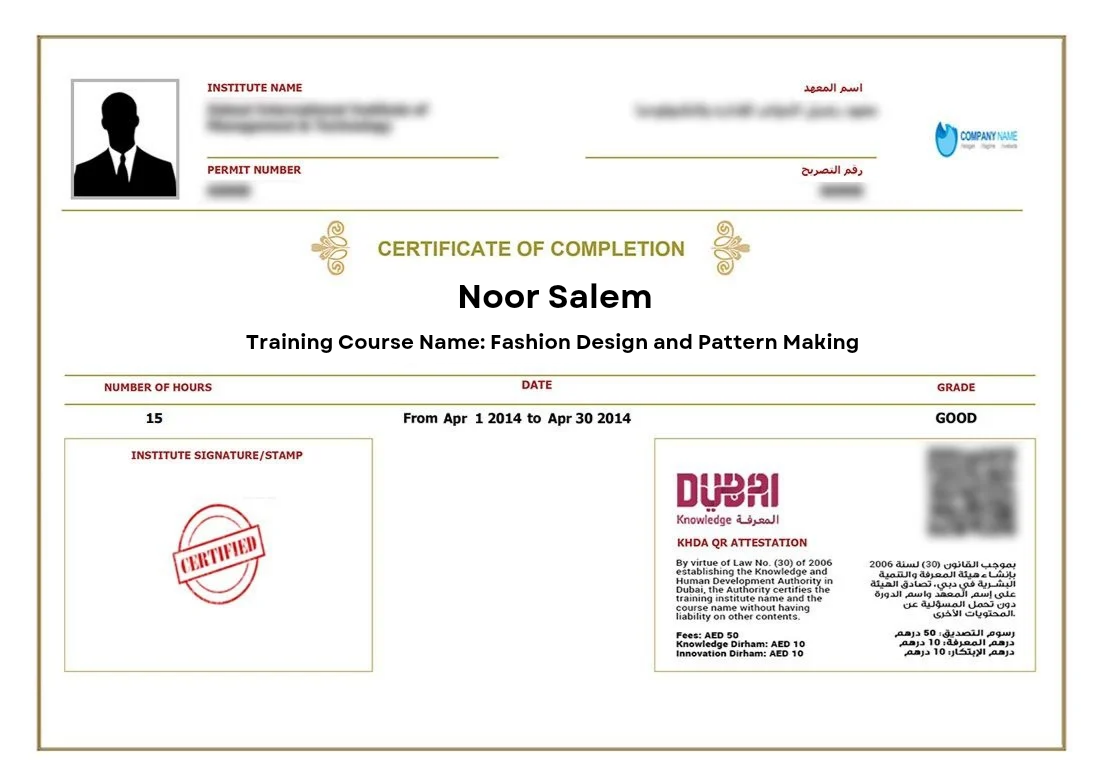 KHDA Certificate – Mood Professional Training